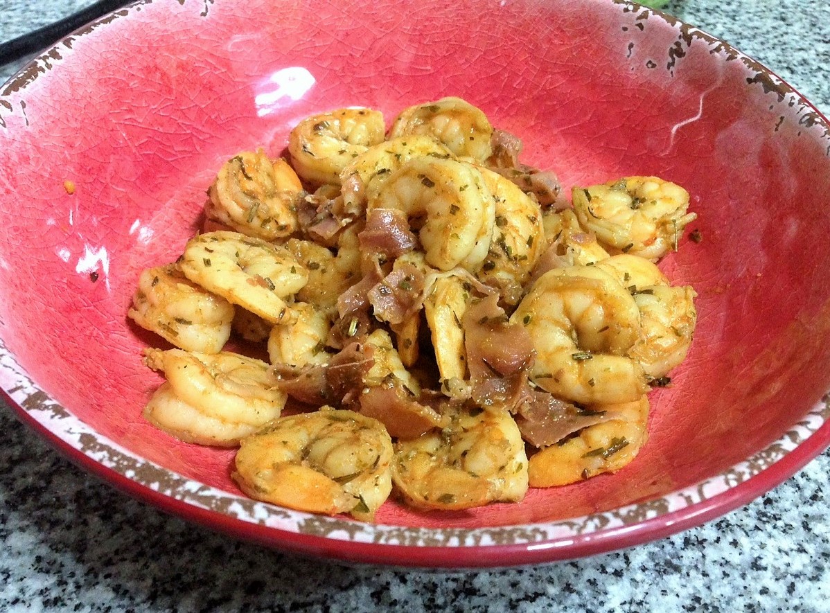 Camarones Salteados con Jamón Serrano | Del Cilantro al Chocolate